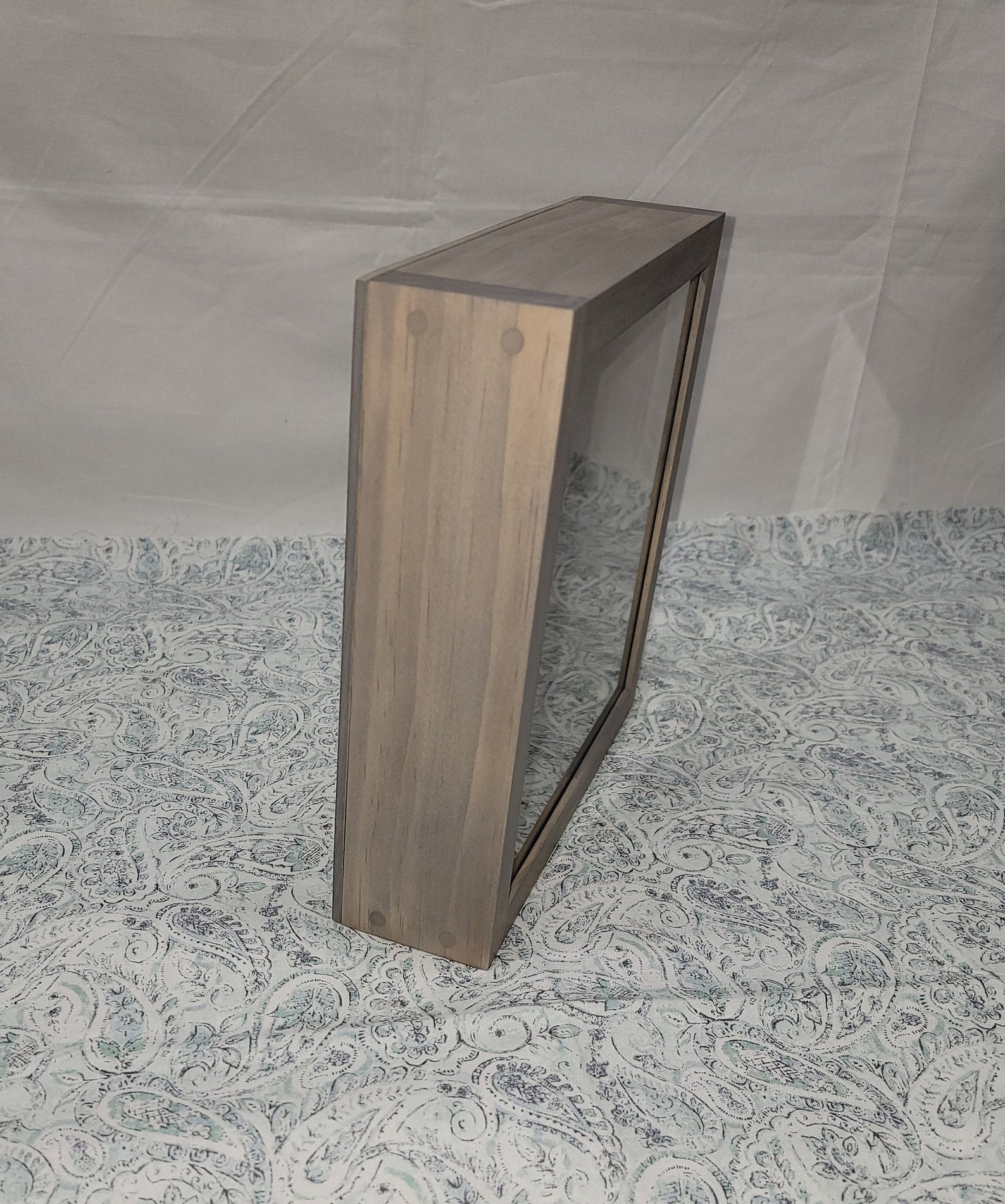 8 X 8 X 2 1/4 Wooden Shadow Box / Permanent Glass Top / NO LID ...