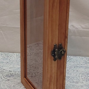 4 X 7 X 3/4 Wooden Shadow Box / Hinged Glass Lid / Display Case Box ...