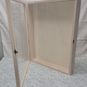 26 X 20 X 4 Wooden Shadow Box / Hinged Glass Lid / Display Case / Large ...