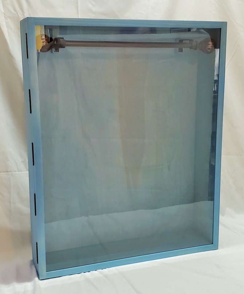 27 X 21 1/2 X 5 1/8 Wooden Shadow Box / Hinged Glass Lid / Quilt Shadow ...