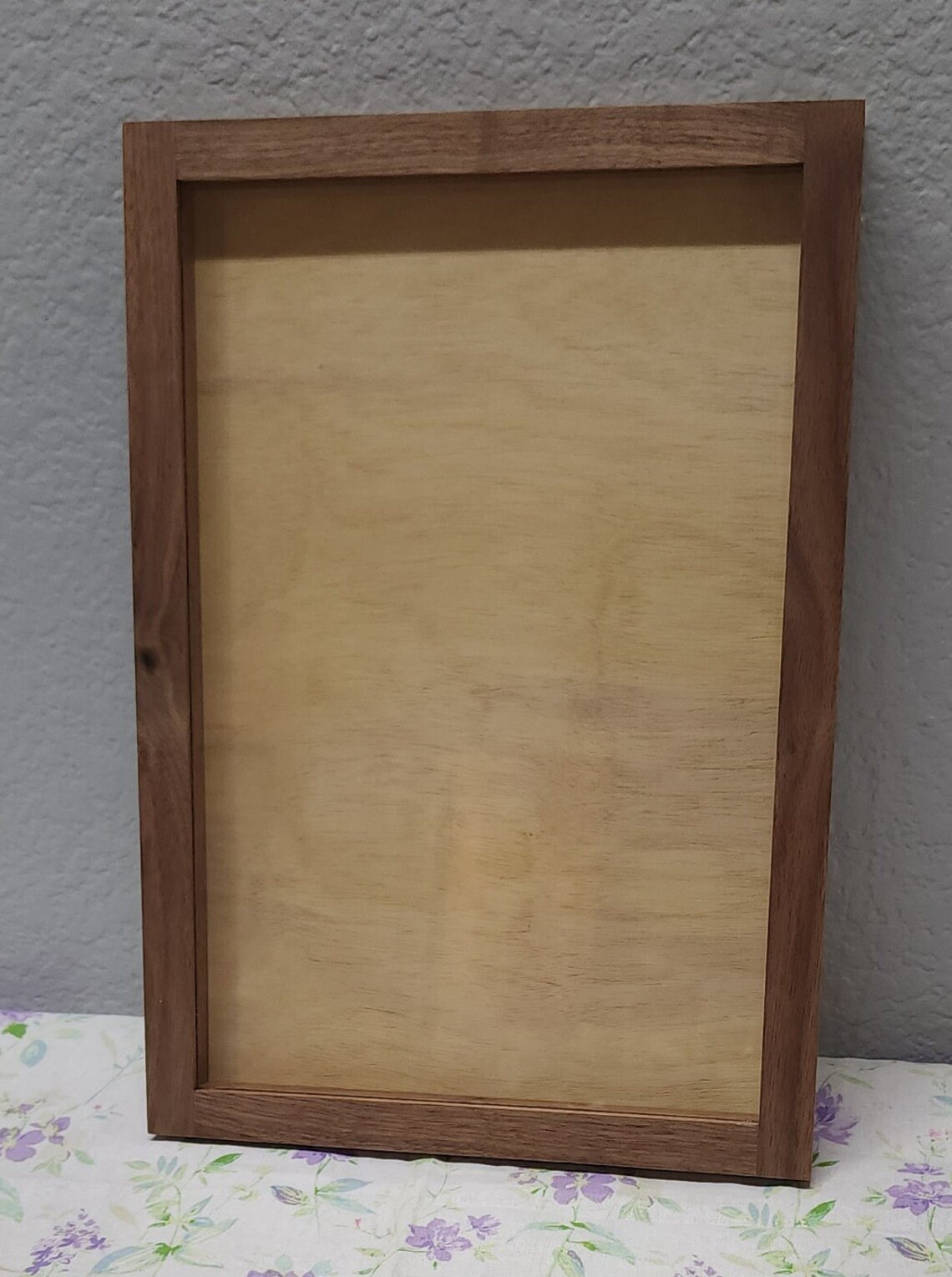 12 X 8 X 1/4 Wooden Shadow Box / Permanent Glass Top / NO Hinged Lid ...