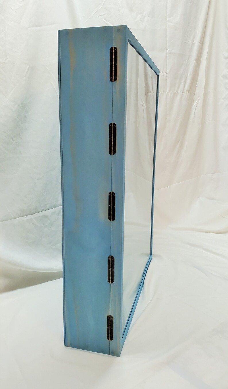 27 X 21 1/2 X 5 1/8 Wooden Shadow Box / Hinged Glass Lid / Quilt Shadow ...