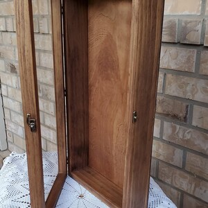 19 X 9 X 3 1/4 Wooden Shadow Box / Hinged Glass Lid / Display Case Box ...