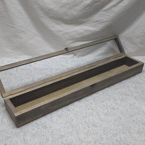 31 X 4 X 3 Wooden Shadow Box / Hinged Glass Lid / Display Case Box ...