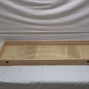 45 X 16 X 2 1/2 Wooden Shadow Box / Hinged Glass Lid / Display Case Box ...
