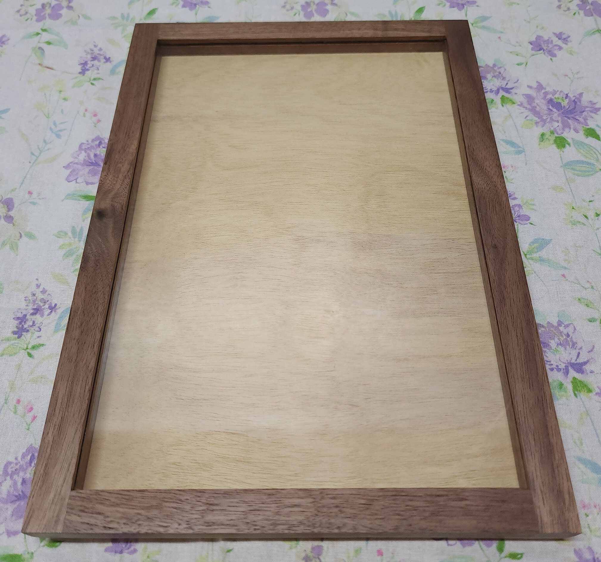 12 X 8 X 1/4 Wooden Shadow Box / Permanent Glass Top / NO Hinged Lid ...