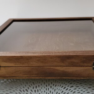 10 X 10 X 1 1/2 Wooden Shadow Box / Hinged Glass / Display Case Box ...