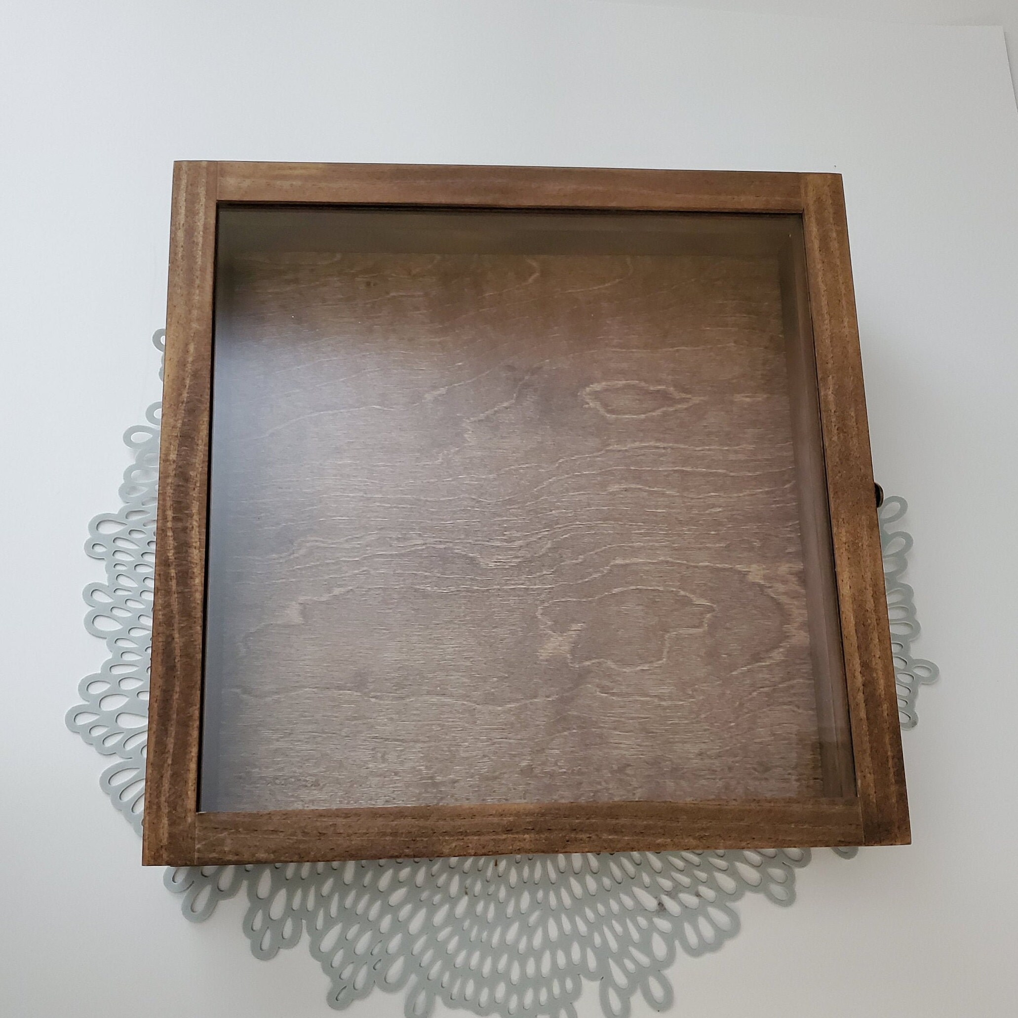 10 X 10 X 1 1/2 Wooden Shadow Box / Hinged Glass / Display | Etsy