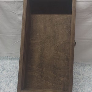 19 X 9 X 3 1/4 Wooden Shadow Box / Hinged Glass Lid / Display Case ...