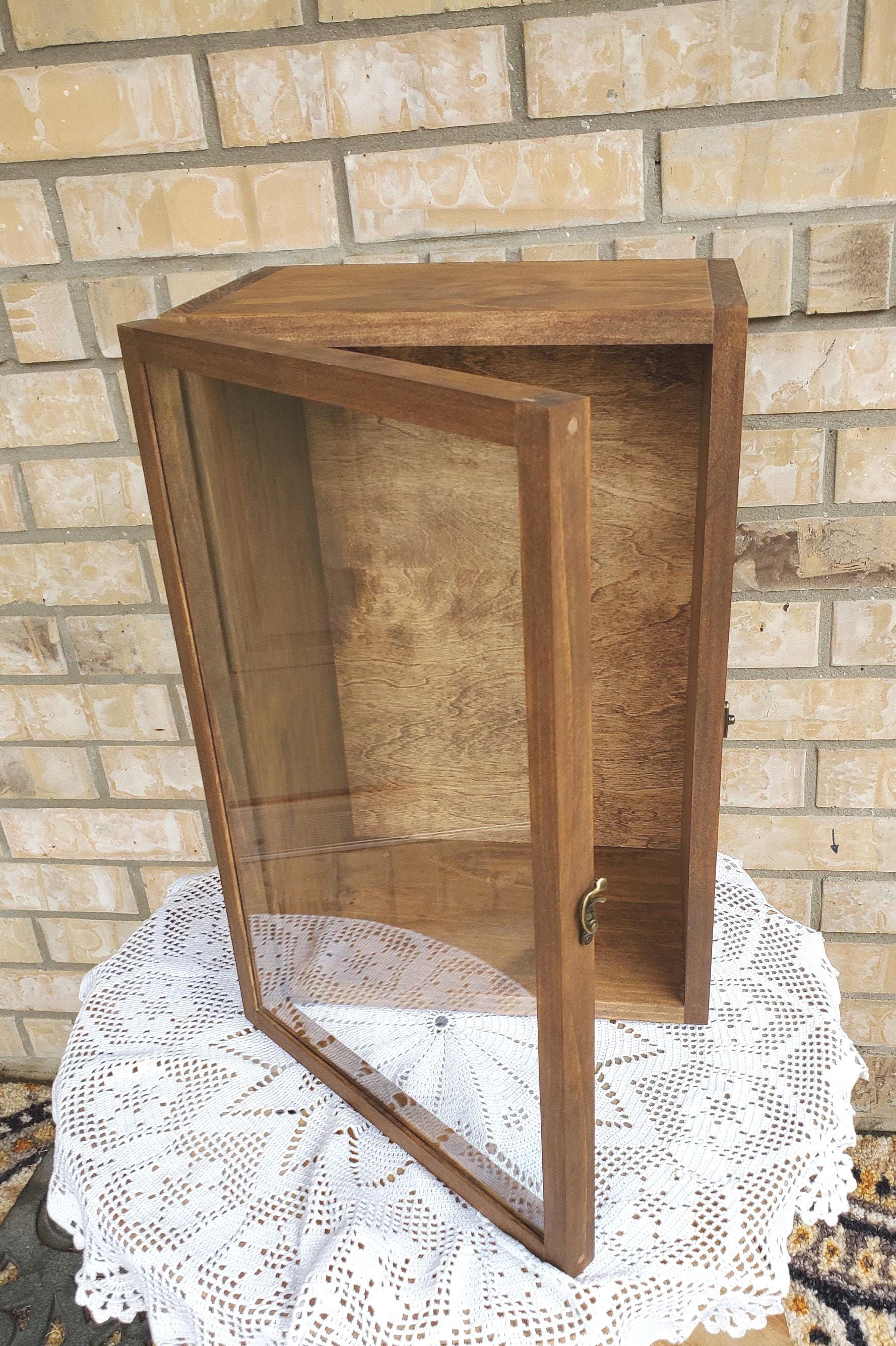 19 X 12 X 9 Wooden Shadow Box / Hinged Glass Lid / Large Display Case ...