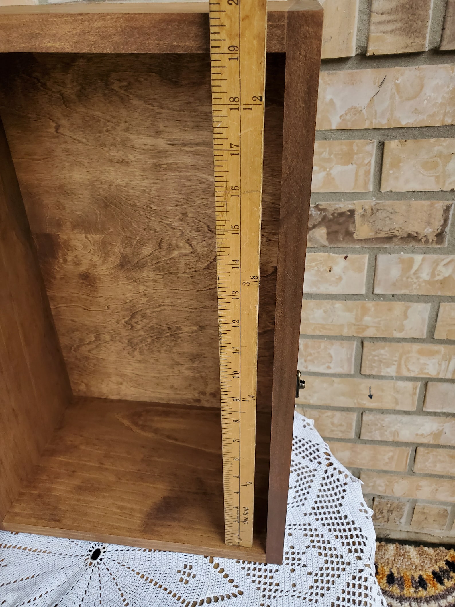 19 X 12 X 9 Wooden Shadow Box / Hinged Glass Lid / Large Display Case ...