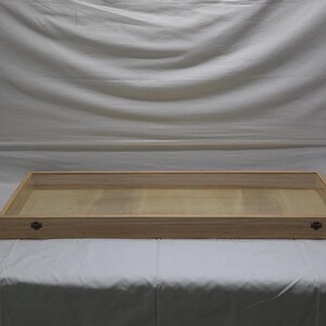 45 X 16 X 2 1/2 Wooden Shadow Box / Hinged Glass Lid / Display Case Box ...