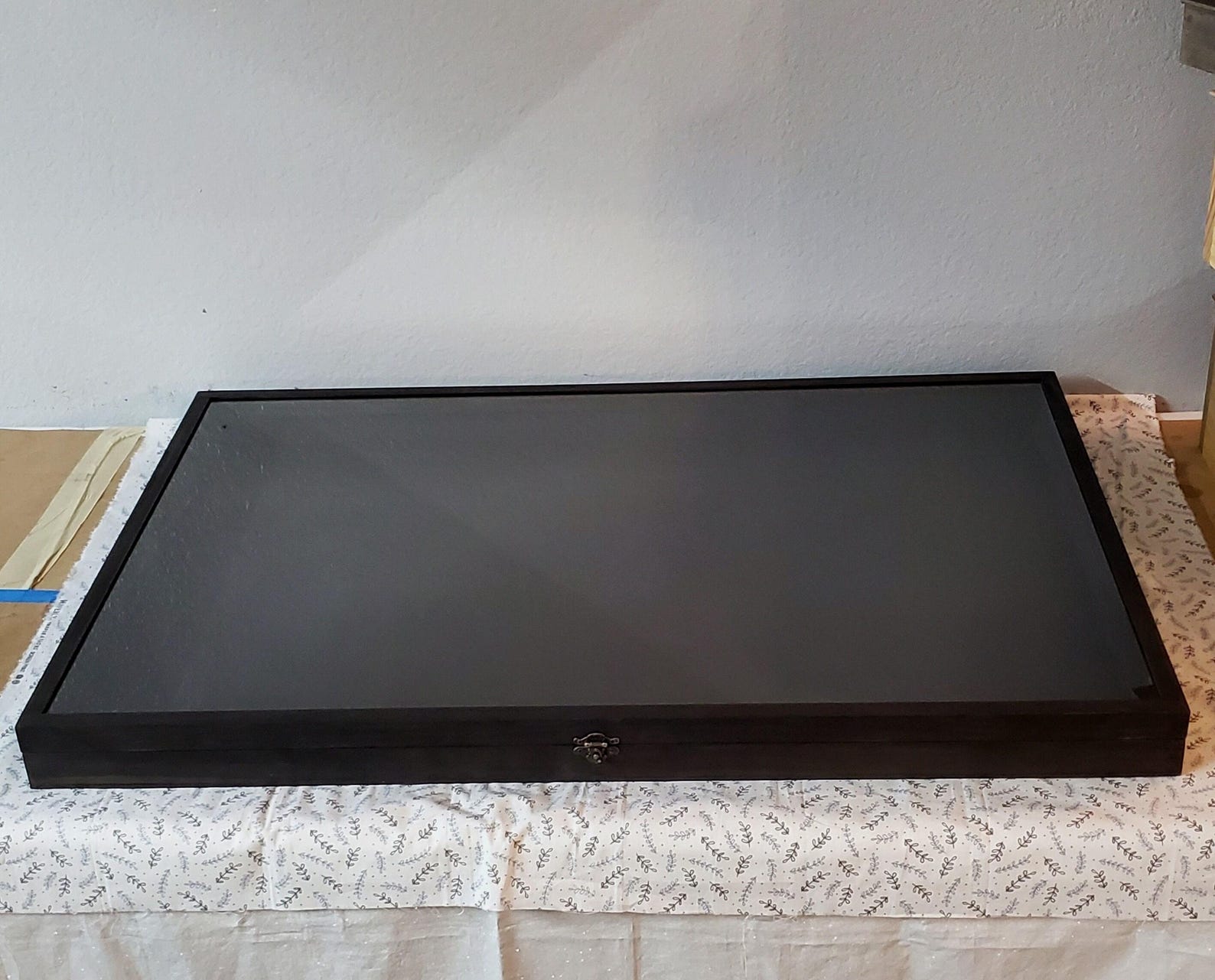 36 X 24 X 2 Wooden Shadow Box / Hinged Glass Lid / Display Case Box ...