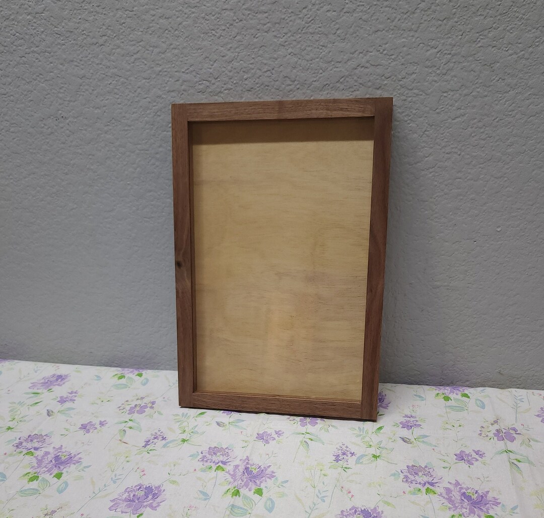 12 X 8 X 1/4 Wooden Shadow Box / Permanent Glass Top / NO Hinged Lid ...
