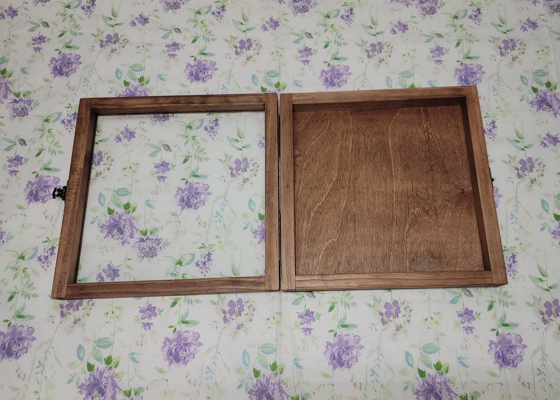 10 X 10 X 1 1/2 Wooden Shadow Box / Hinged Glass / Display - Etsy