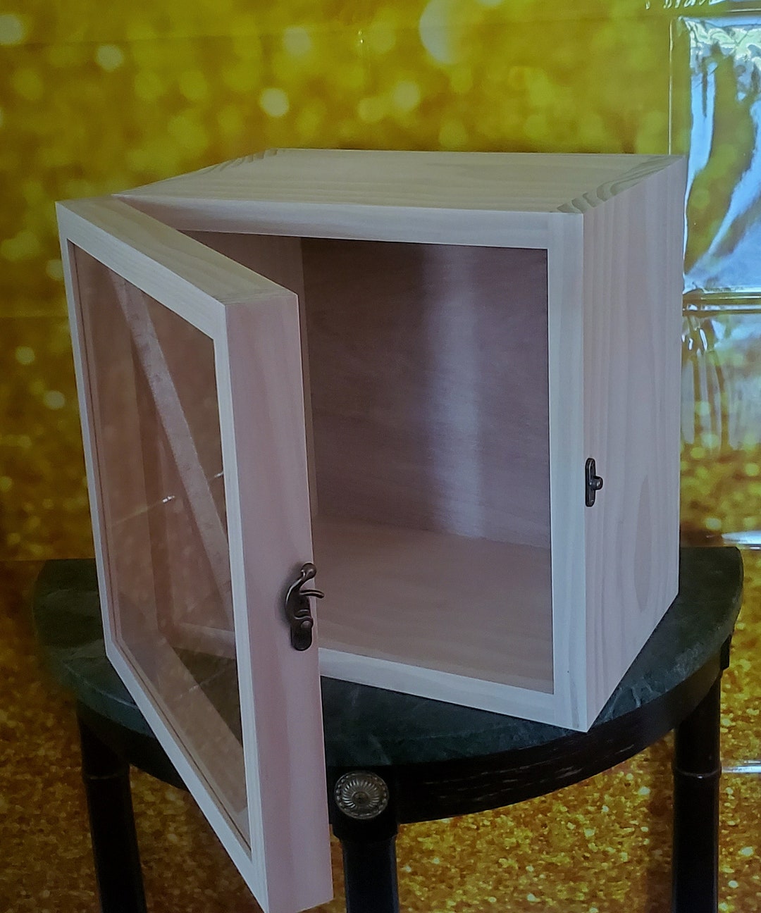 10 X 10 X 8 1/4 Wooden Shadow Box / Hinged Glass Lid / Display - Etsy