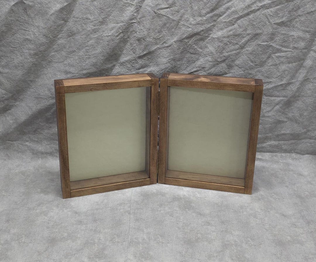 Two 8 X 10 X 1 1/2 Wooden Shadow Boxes Attached / Permanent Glass Top ...