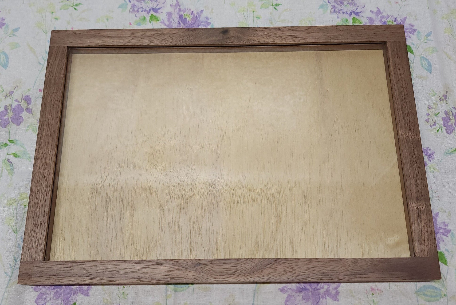 12 X 8 X 1/4 Wooden Shadow Box / Permanent Glass Top / NO Hinged Lid ...