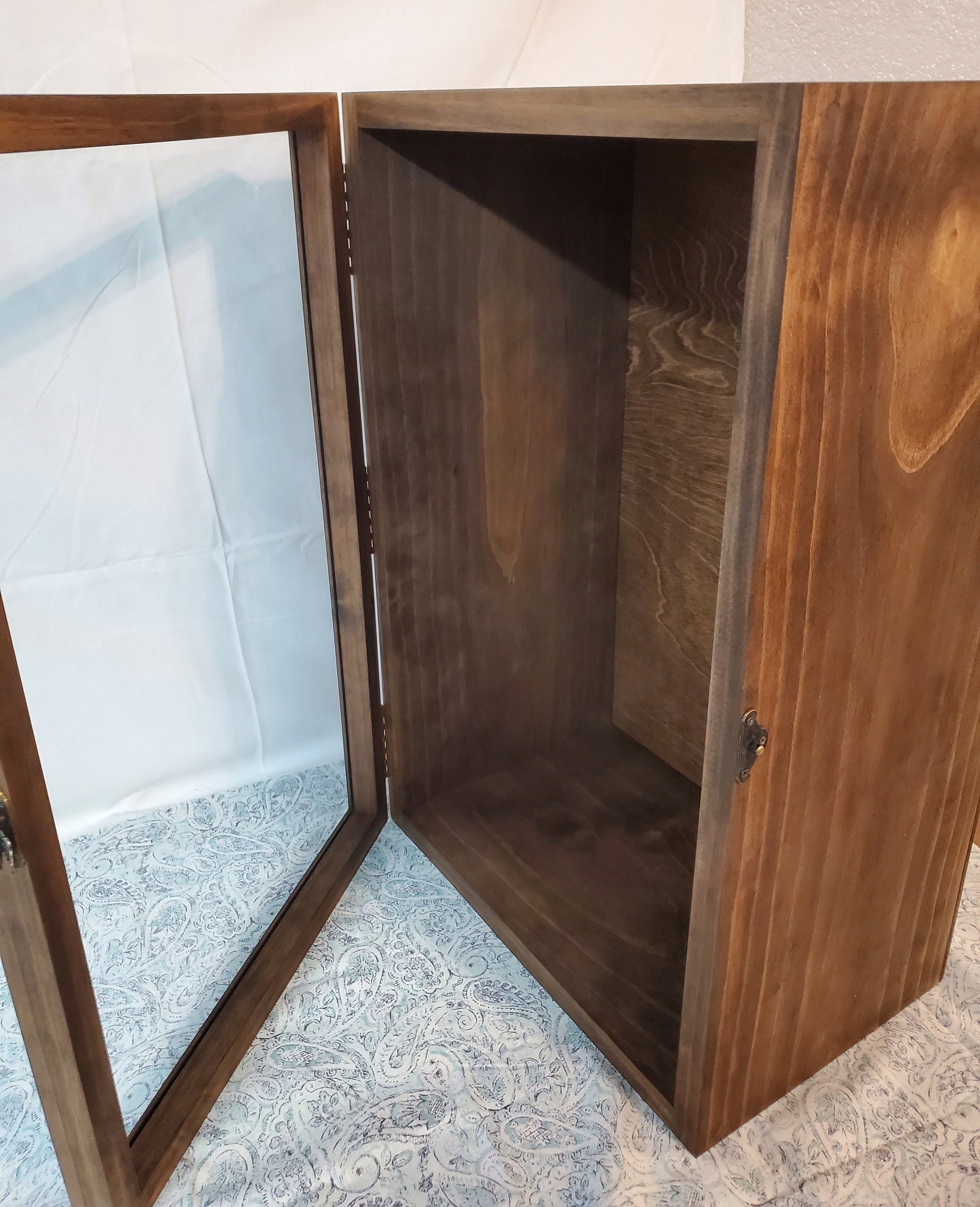 19 X 12 X 9 Wooden Shadow Box / Hinged Glass Lid / Display Case Box - Etsy