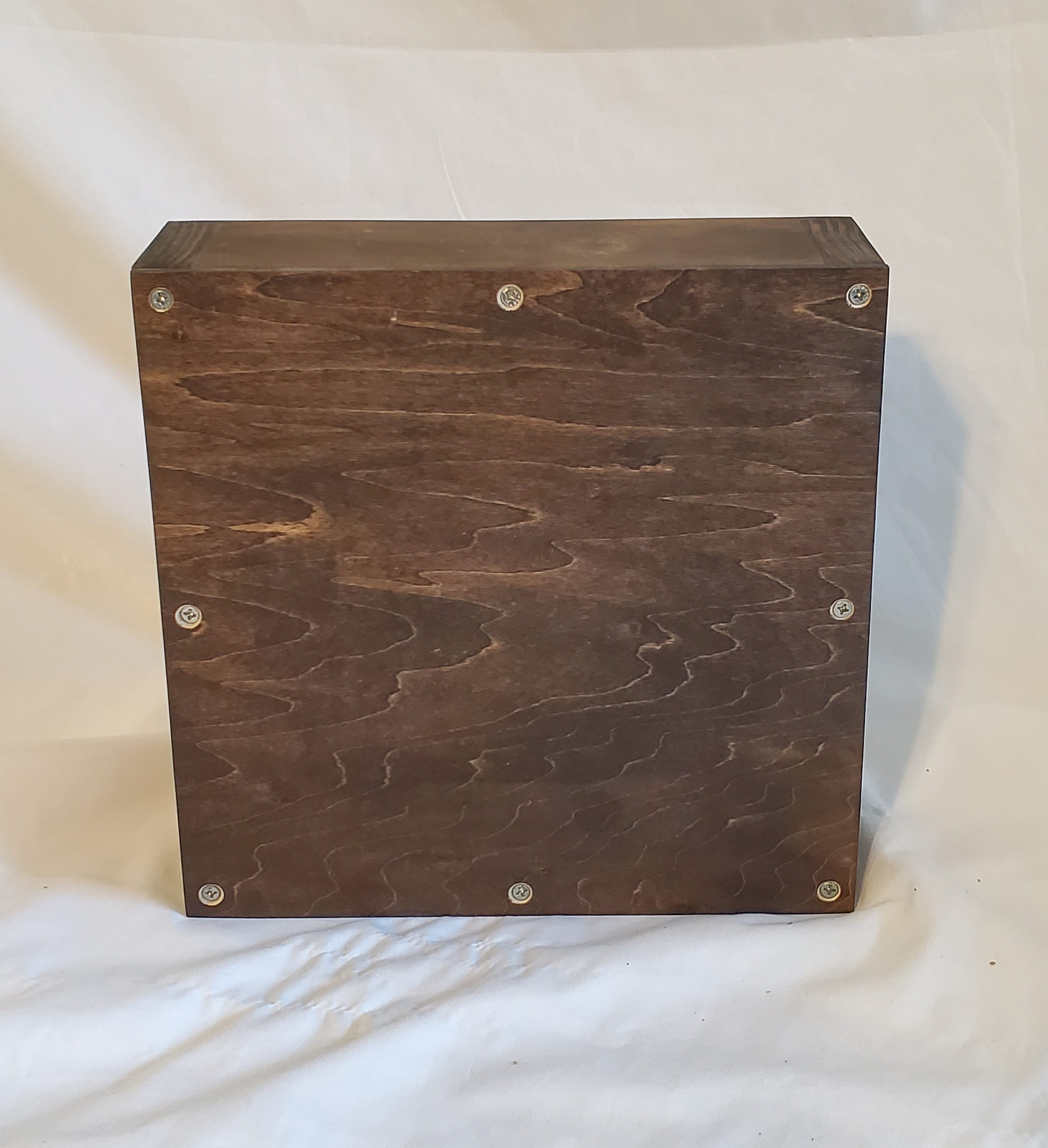 8 X 8 X 2 1/4 Wooden Shadow Box / Permanent Glass Top / NO LID ...
