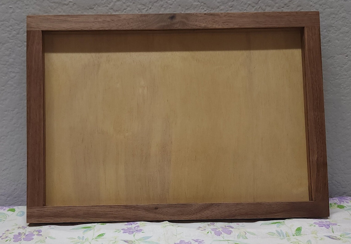 12 X 8 X 1/4 Wooden Shadow Box / Permanent Glass Top / NO Hinged Lid ...