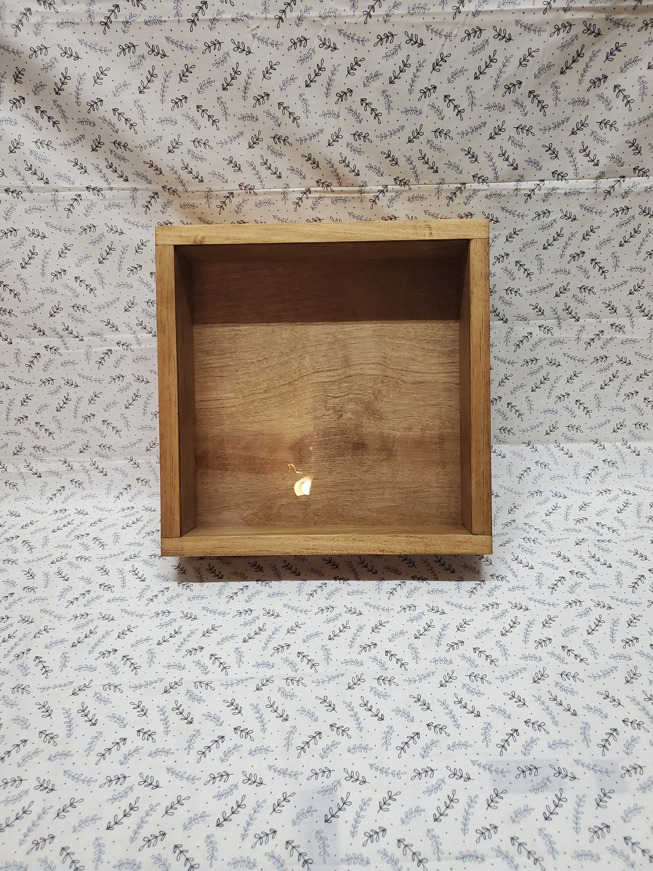 11 x 11 x 2 1/2 Wooden Shadow Box Permanent Glass Top Display | Etsy