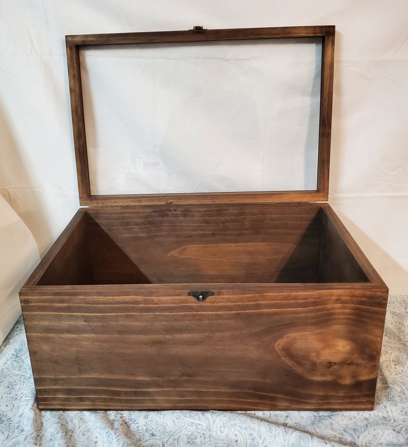 19 X 12 X 9 Wooden Shadow Box / Hinged Glass Lid / Display Case Box - Etsy
