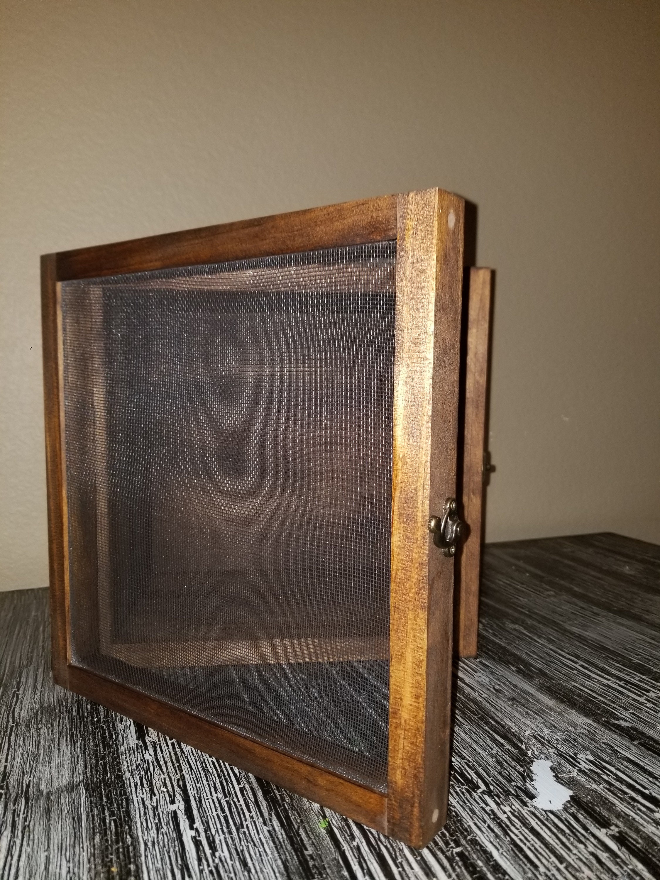 10 X 10 X 8 1/4 Wooden Shadow Box / Black Screen in Hinged Lid - Etsy