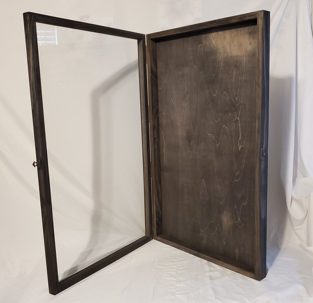 30 X 18 X 2 Wood Shadow Box / Hinged Glass Lid / Display Case - Etsy