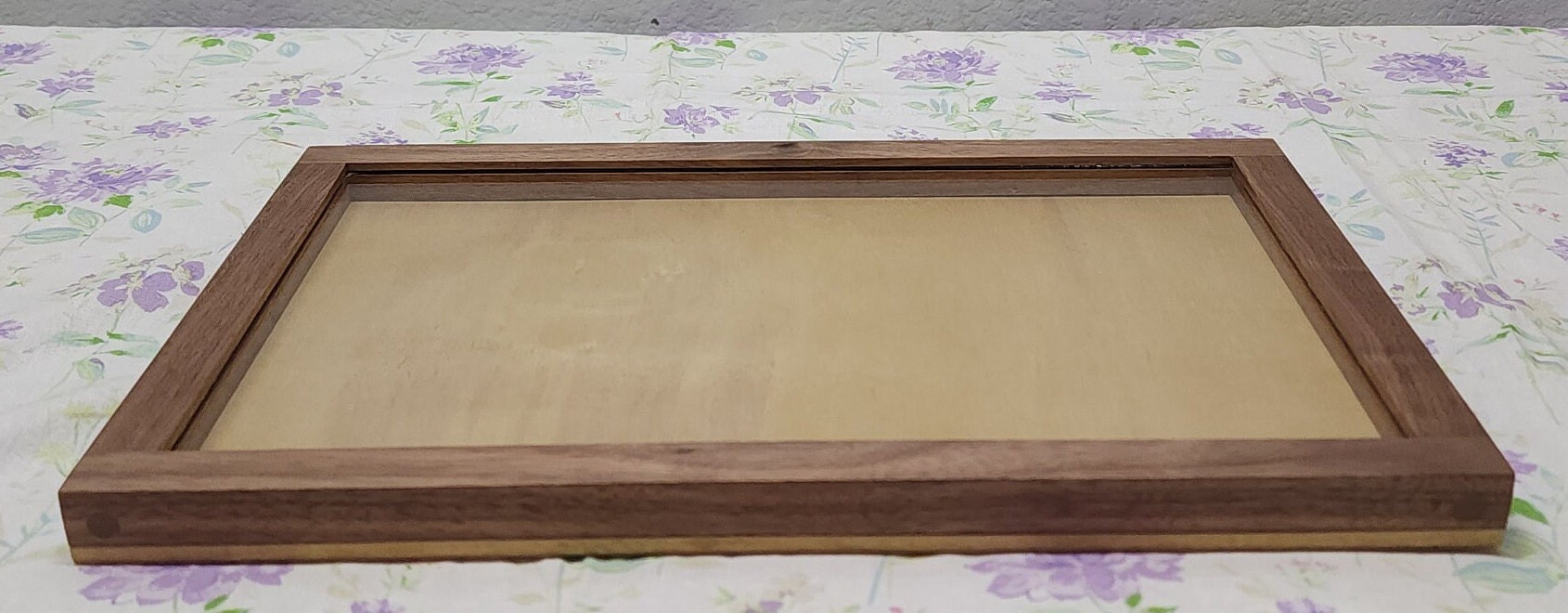 12 X 8 X 1/4 Wooden Shadow Box / Permanent Glass Top / NO Hinged Lid ...