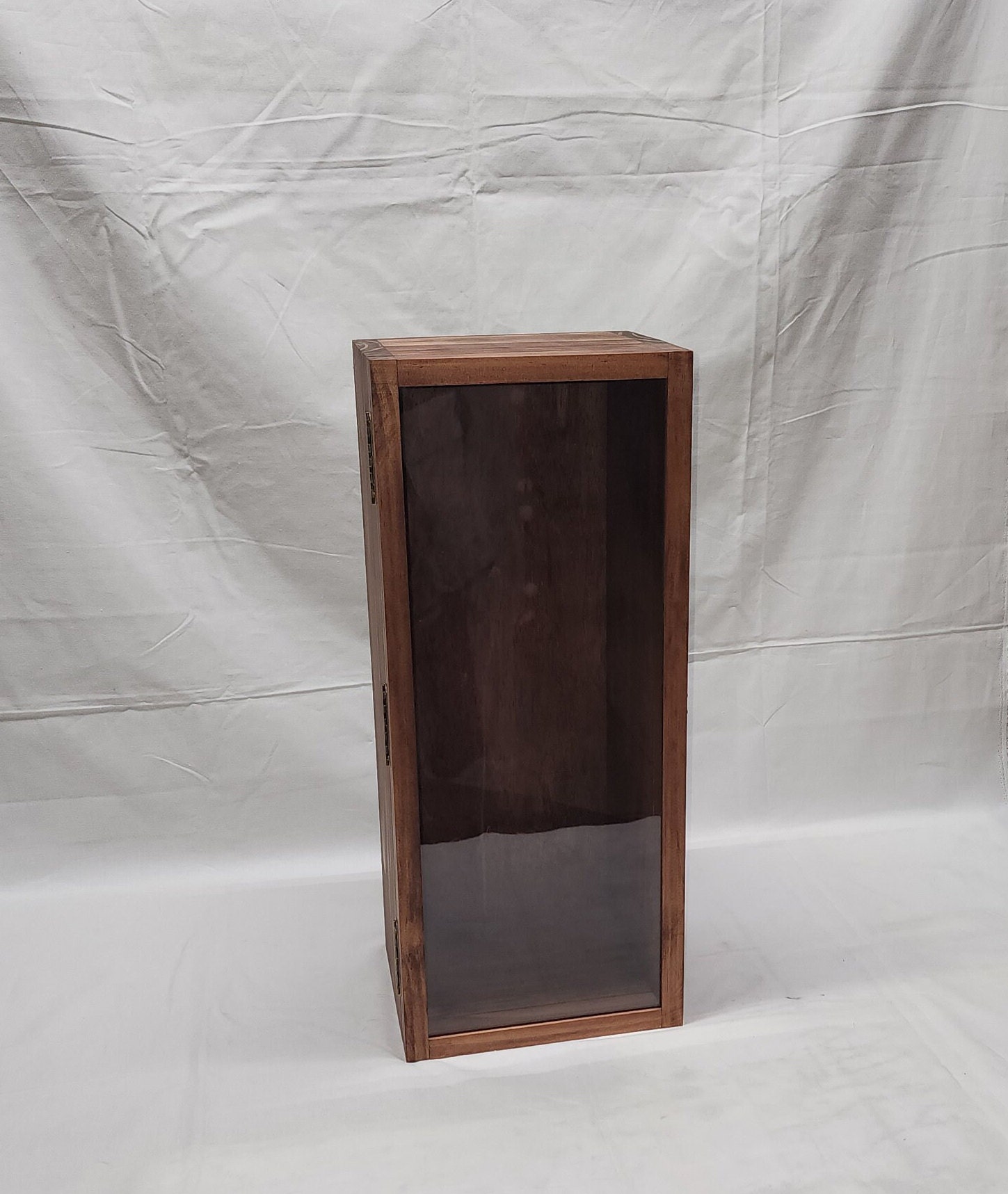 20 X 7 1/2 X 7 Wooden Shadow Box / Hinged Glass Lid / Display Case ...