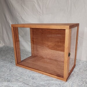 16 X 12 X 8 Wooden Shadow Box / 3 Sided Glass / Hinged Glass Lid ...