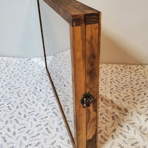 18 X 12 X 1 1/2 Wooden Shadow Box / Hinged Glass Lid / Display Case Box ...