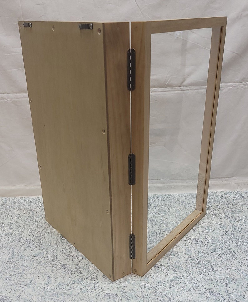 18 X 12 X 2 1/2 Wooden Shadow Box / Hinged Glass Lid / Display - Etsy