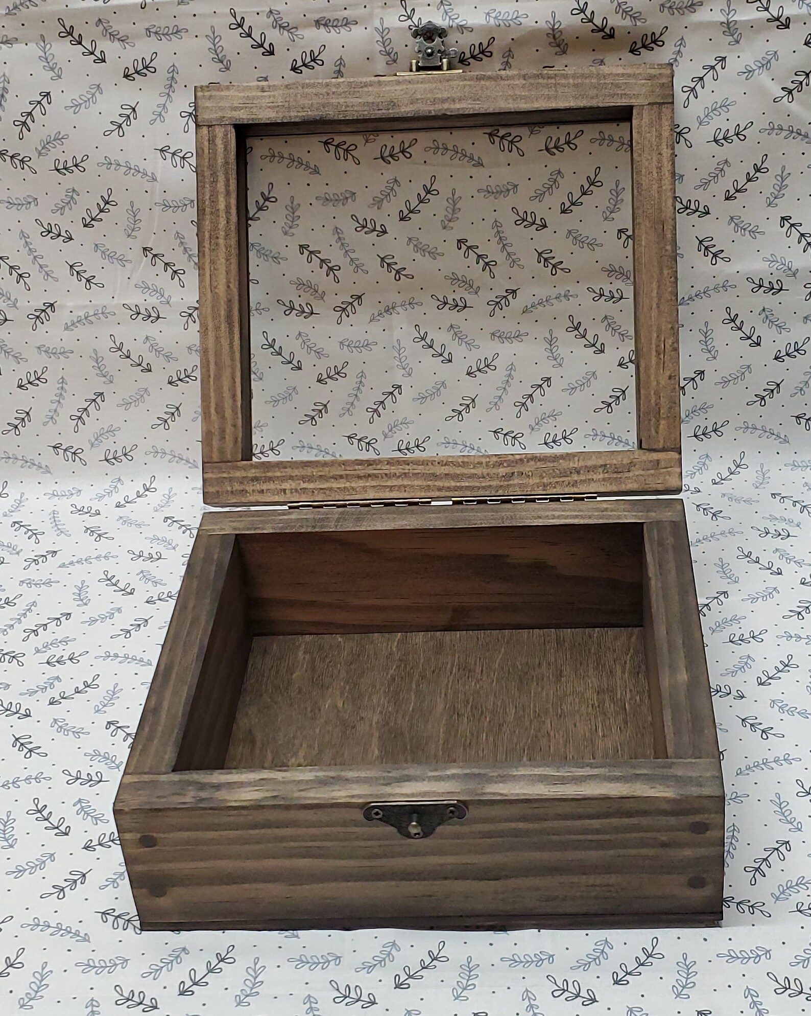 7 X 6 X 3 Wooden Shadow Box / Hinged Glass Lid / Display Case / Square ...