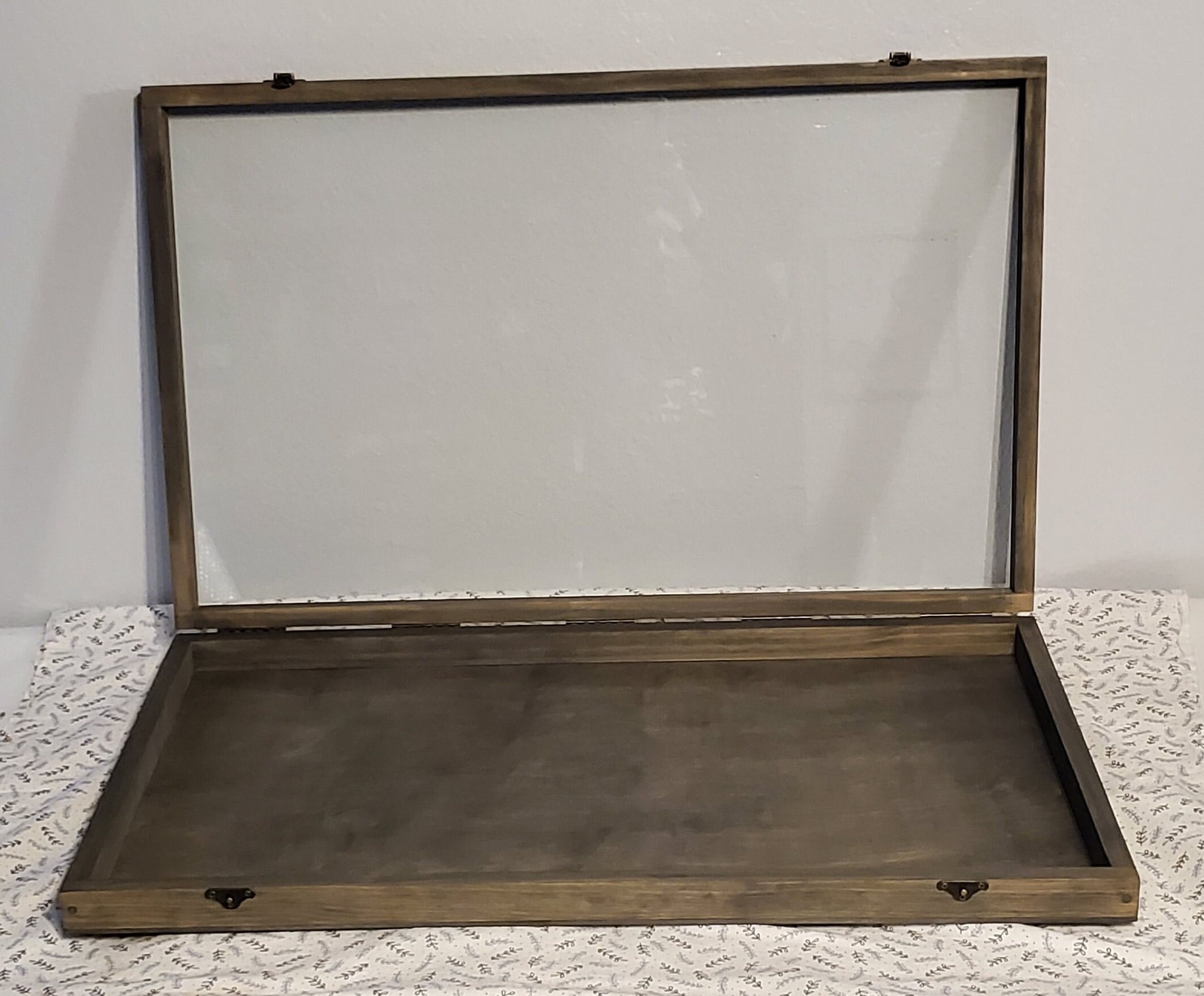 30 X 19 X 2 Wood Shadow Box / Hinged Glass Lid / Display Case - Etsy