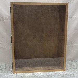 23 X 18 X 9 Wooden Shadow Box / Hinged Glass Lid / Display Case Box ...