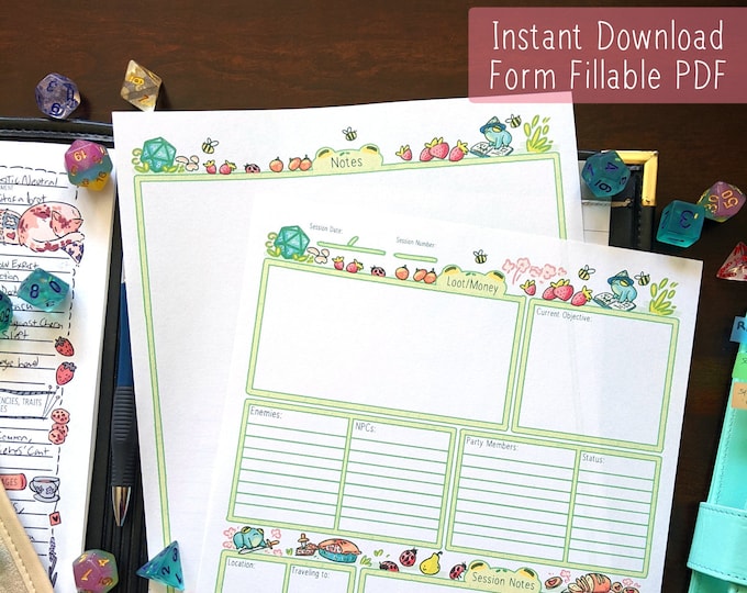 Printable Custom Character Sheet and Adventurer's Journal D&D 5E Compatible - Etsy