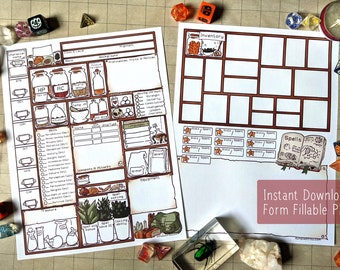 The Alchemist's Lab - Fillable PDF Character Sheet D&D 5e - Etsy