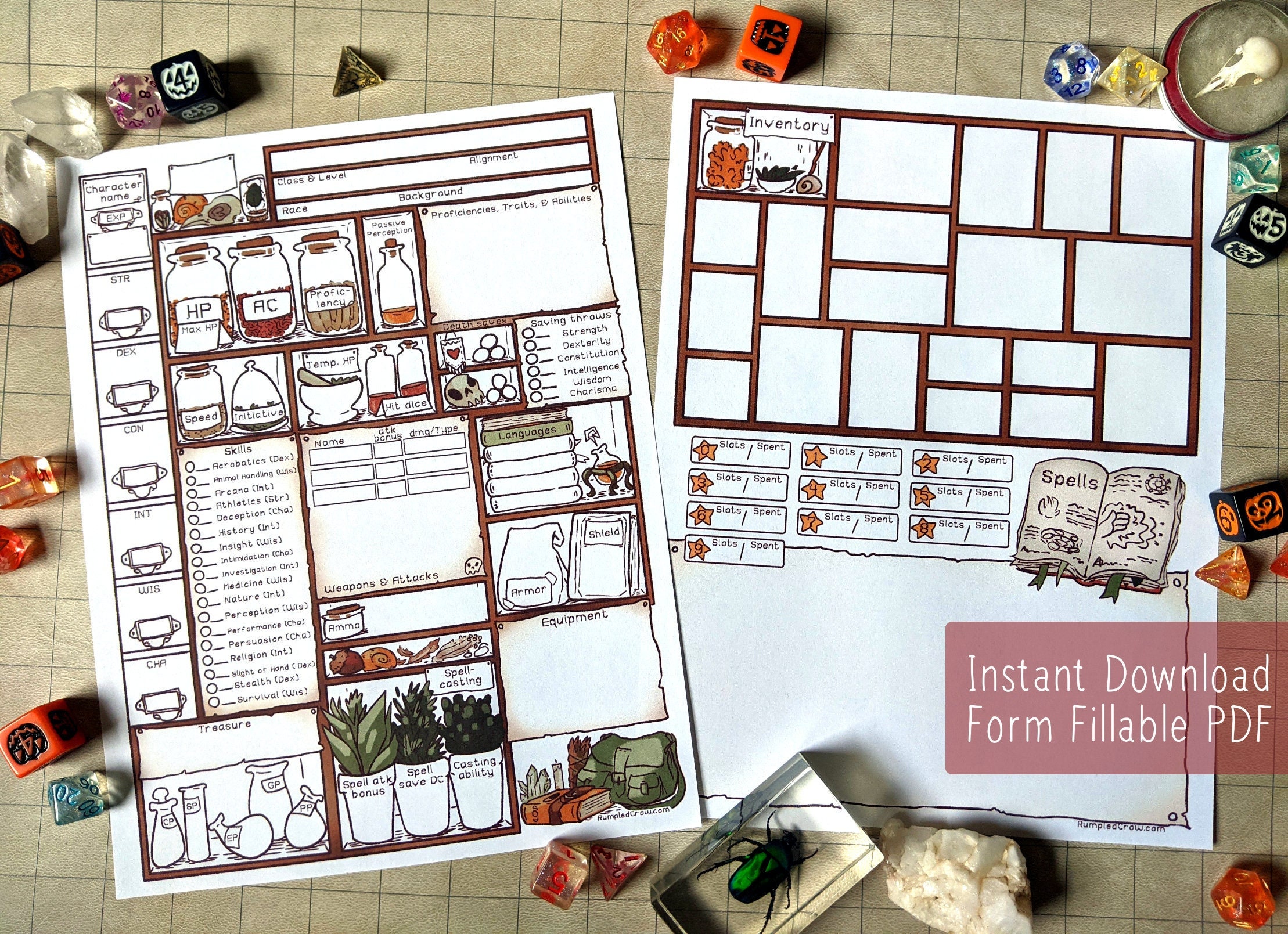 Alchemist's Cupboard D&D 5e Character Sheet - Dnd - Printable Sheets ...