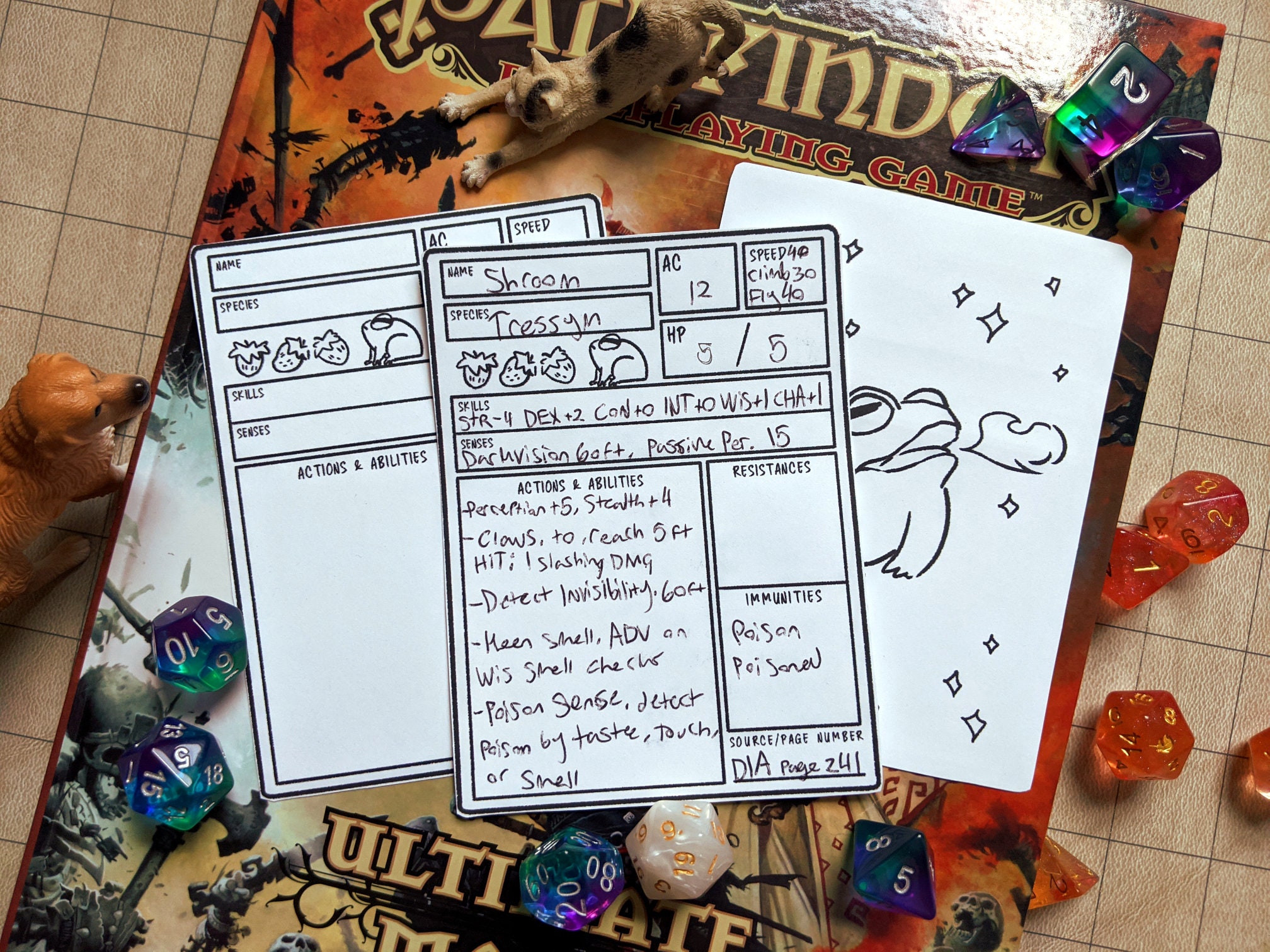 TTRPG Familiar Cards Printable Form Fillable PDF Each Card - Etsy Australia