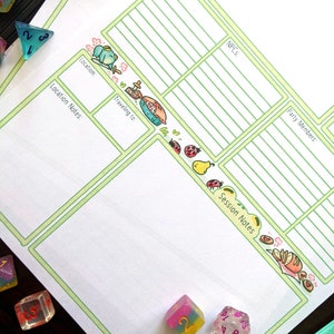 TTRPG Player Notes Tracker - Cottagecore Froggy Themed - Pathfinder ...