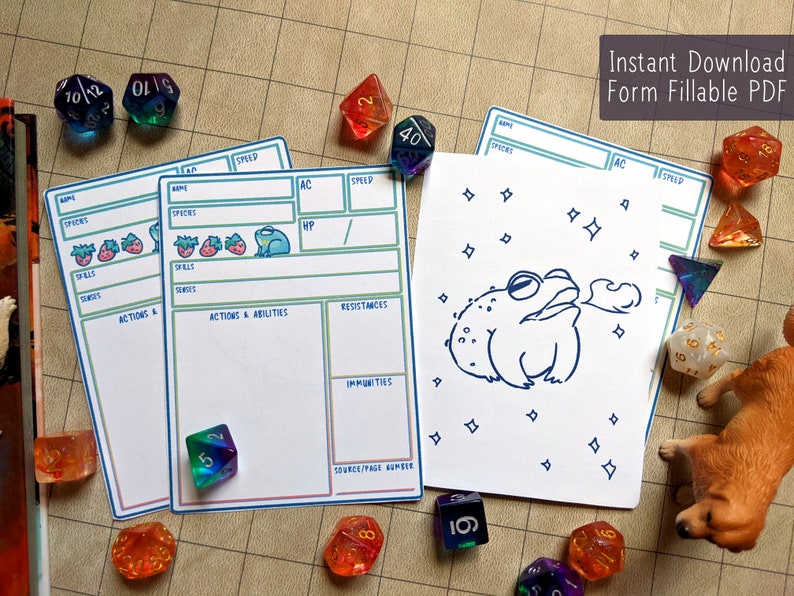 TTRPG Familiar Cards Printable Form Fillable PDF Each Card | Etsy