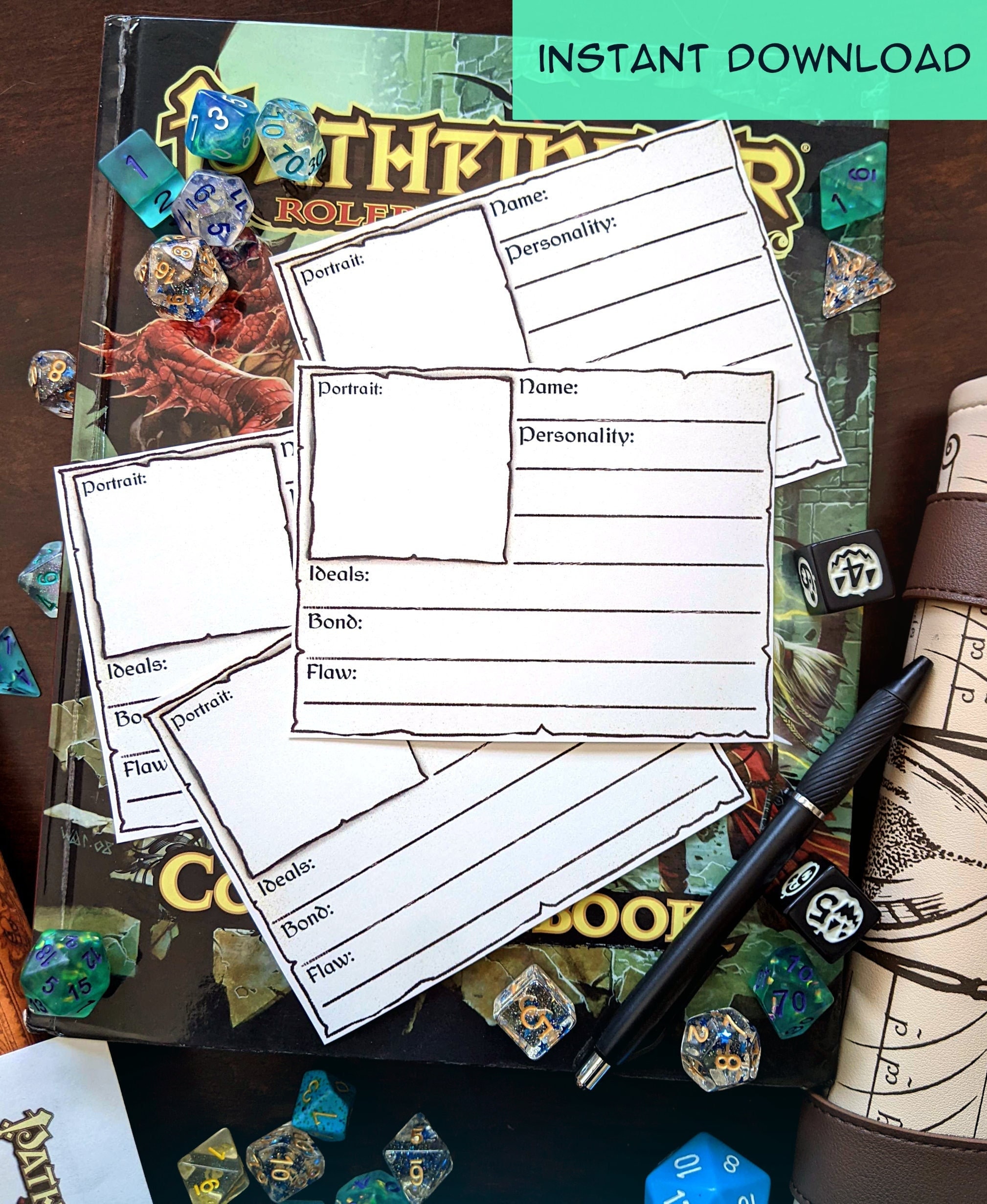 NPC Bio Cards Printable Character Sheets Pathfinder Dnd - Etsy UK