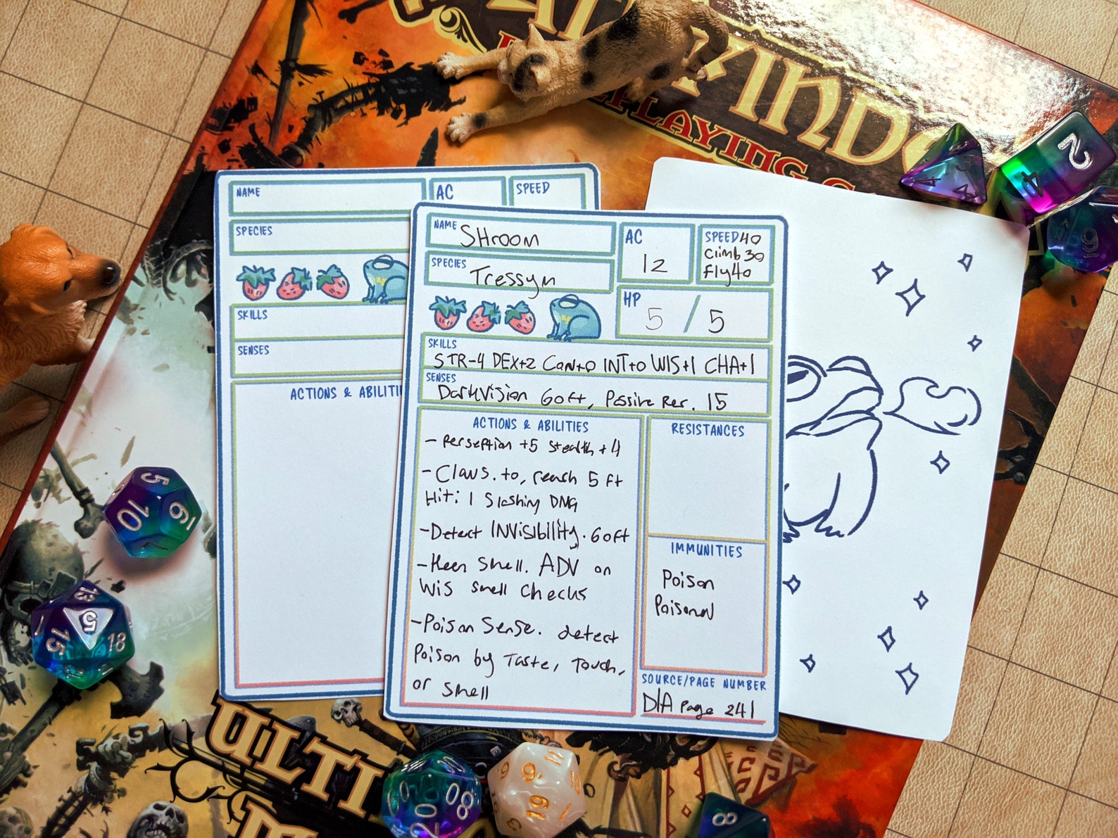 TTRPG Familiar Cards Printable Form Fillable PDF Each Card - Etsy