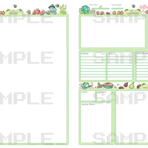TTRPG Player Notes Tracker - Cottagecore Froggy Themed - Pathfinder ...