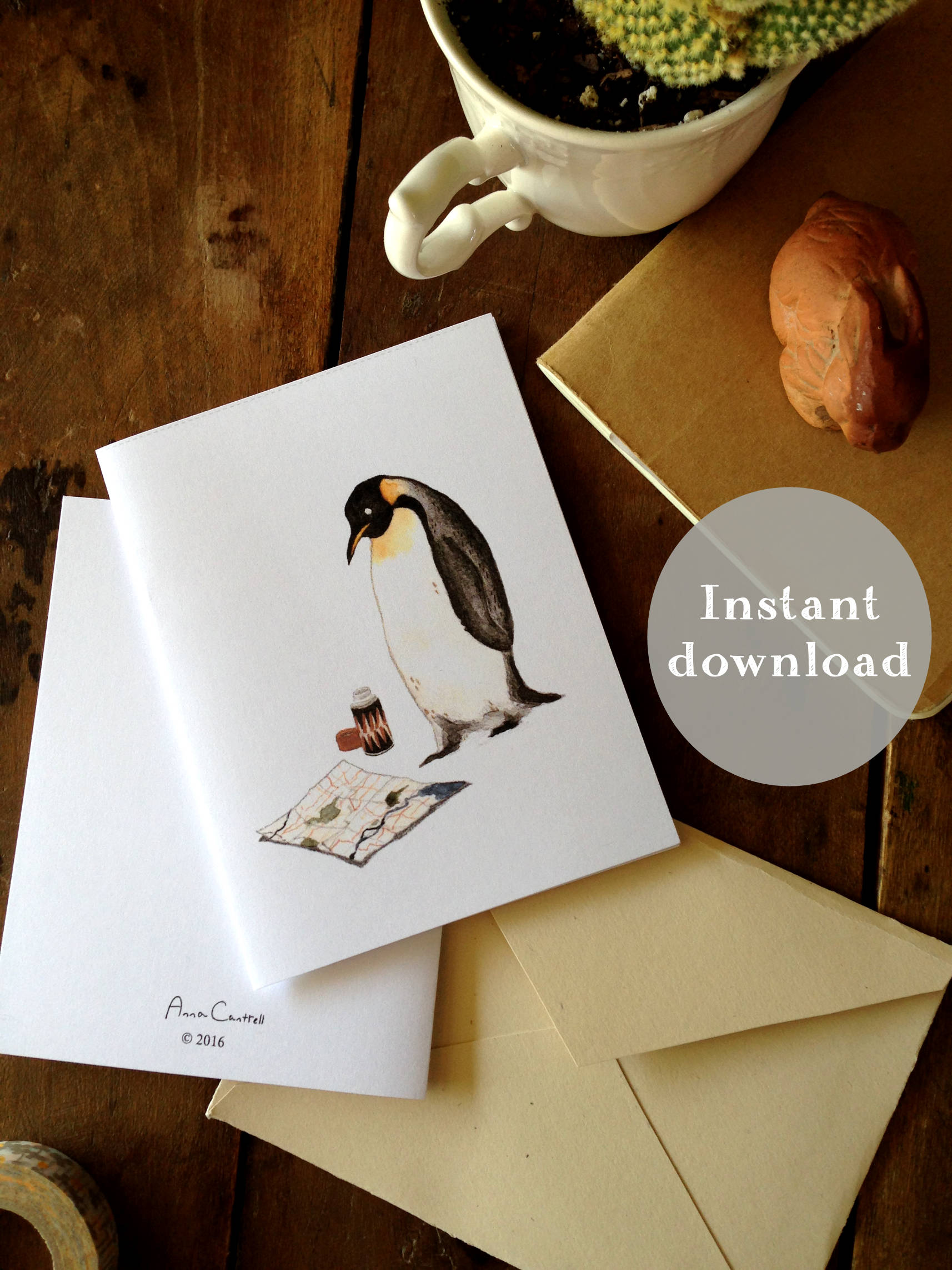 Whimsical Critters Stationary Greeting Cards Printable - Etsy