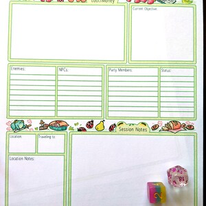 TTRPG Player Notes Tracker - Cottagecore Froggy Themed - Pathfinder ...