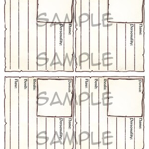 NPC Bio Cards - Printable Character Sheets - Pathfinder- Dnd - Tabletop ...