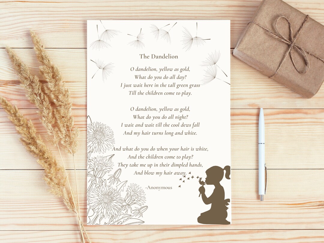 The Dandelion | Children's Poetry | Nature Poetry | Nature Study ...